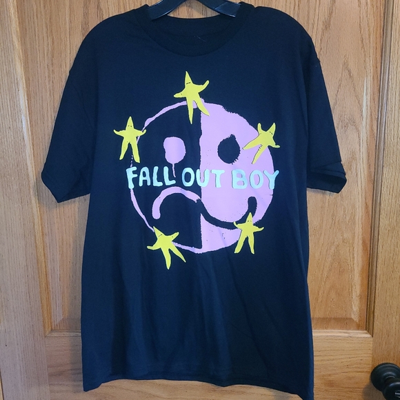 Rue21 | Shirts | Rue2 Unisex Fall Out Boy Tshirt Pink Yellow Black Nwt ...